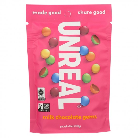 Unreal - Chocolate Gems - Milk Chocolate Gems - Case Of 6 - 5 Oz. - The ...