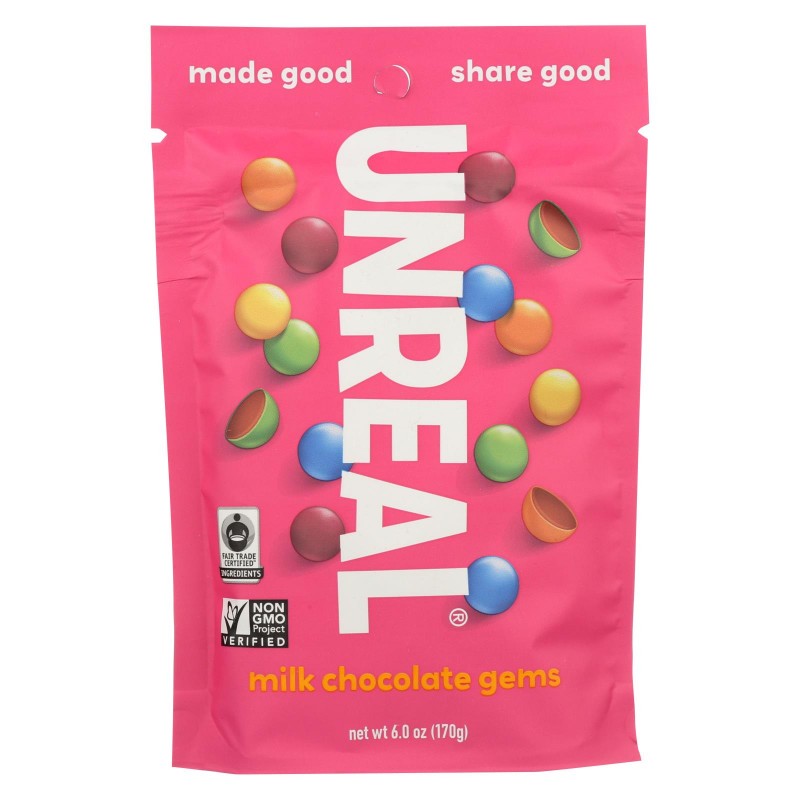 Unreal - Chocolate Gems - Milk Chocolate Gems - Case Of 6 - 5 Oz. - The ...